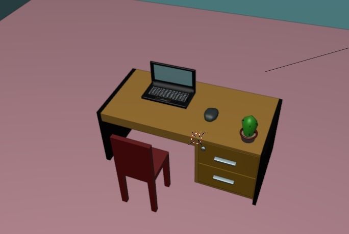 Simple office table low poly free 3D model | CGTrader