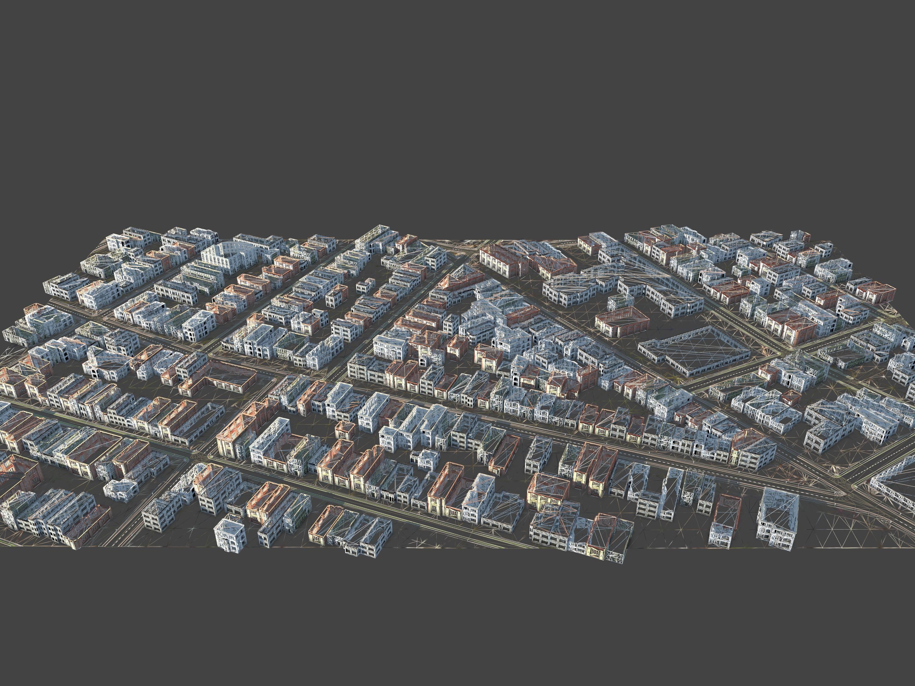 3D model 3D Lifesize Textured City Model vol 1 VR / AR / low-poly ...