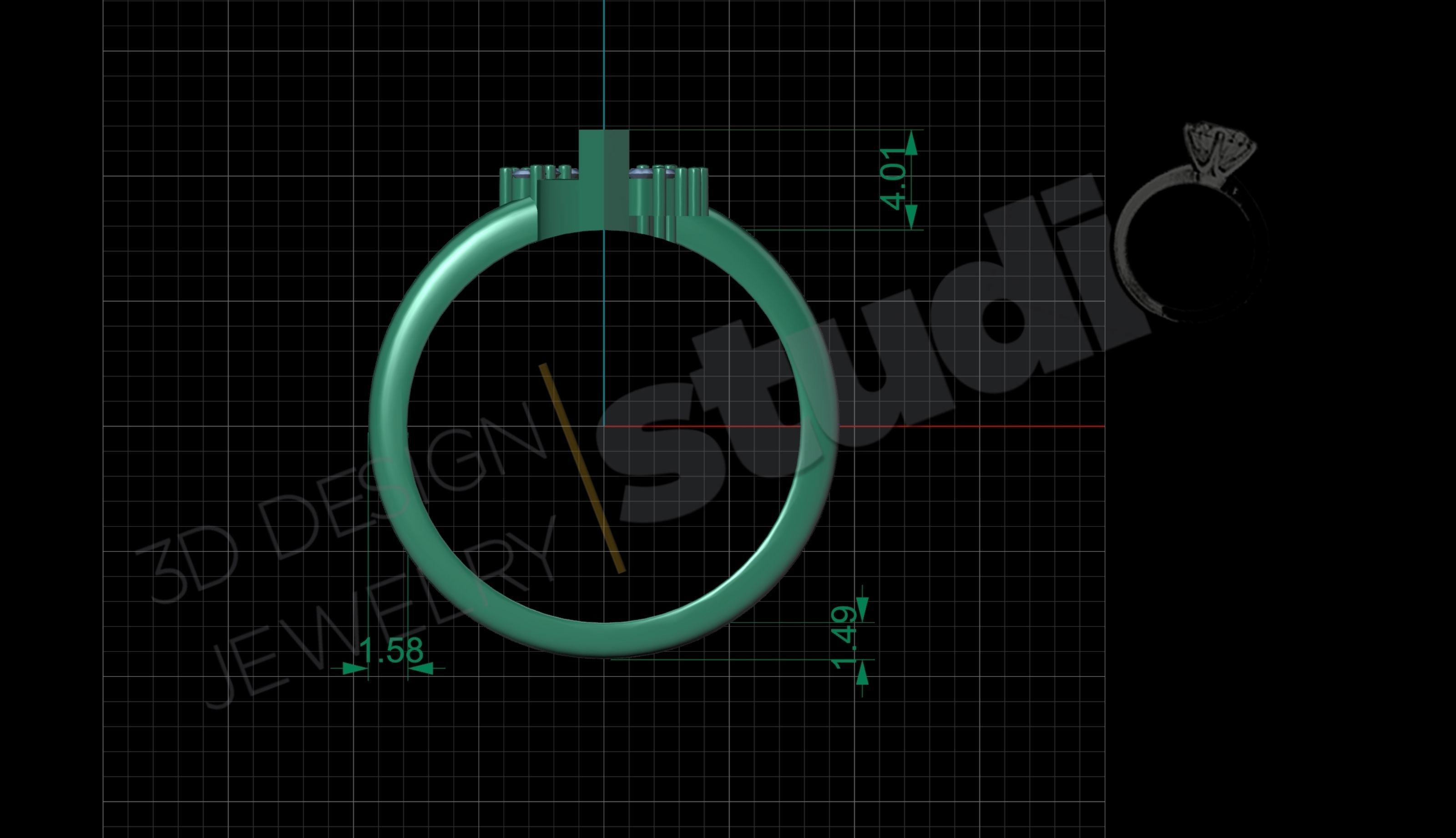 Marquise luxury ring design 3D model 3D printable | CGTrader