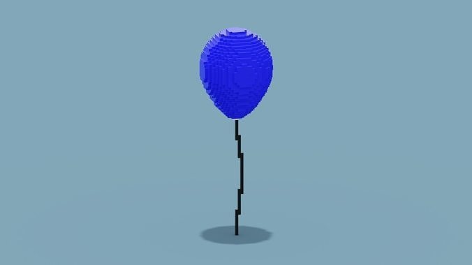 3D model Voxel Blue Balloon VR / AR / low-poly | CGTrader