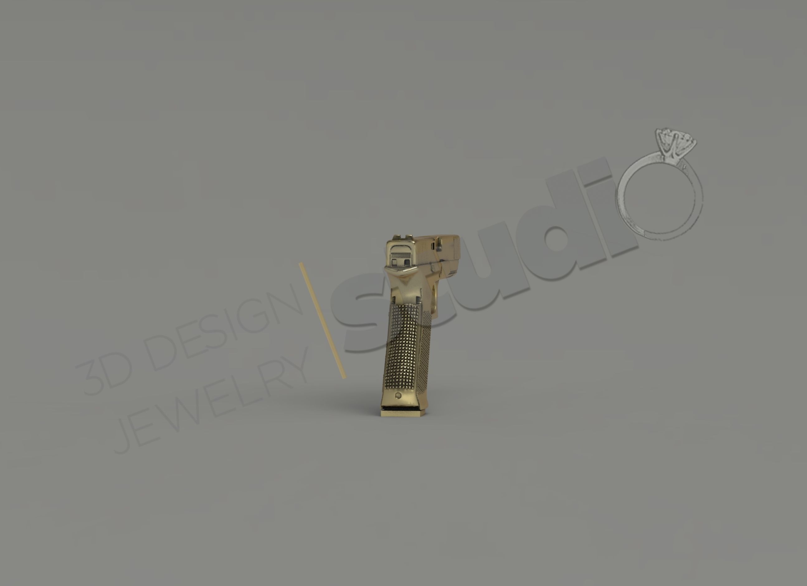 Glock gun pendant jewelry 3D model 3D printable | CGTrader