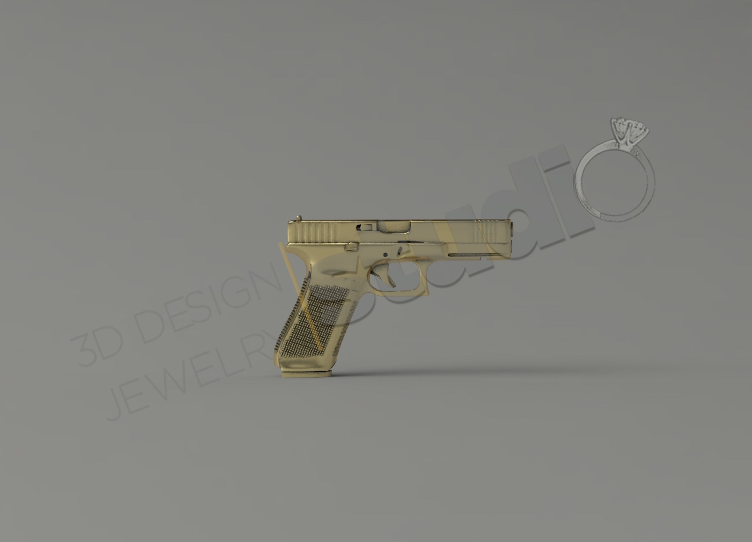 Glock gun pendant jewelry 3D model 3D printable | CGTrader