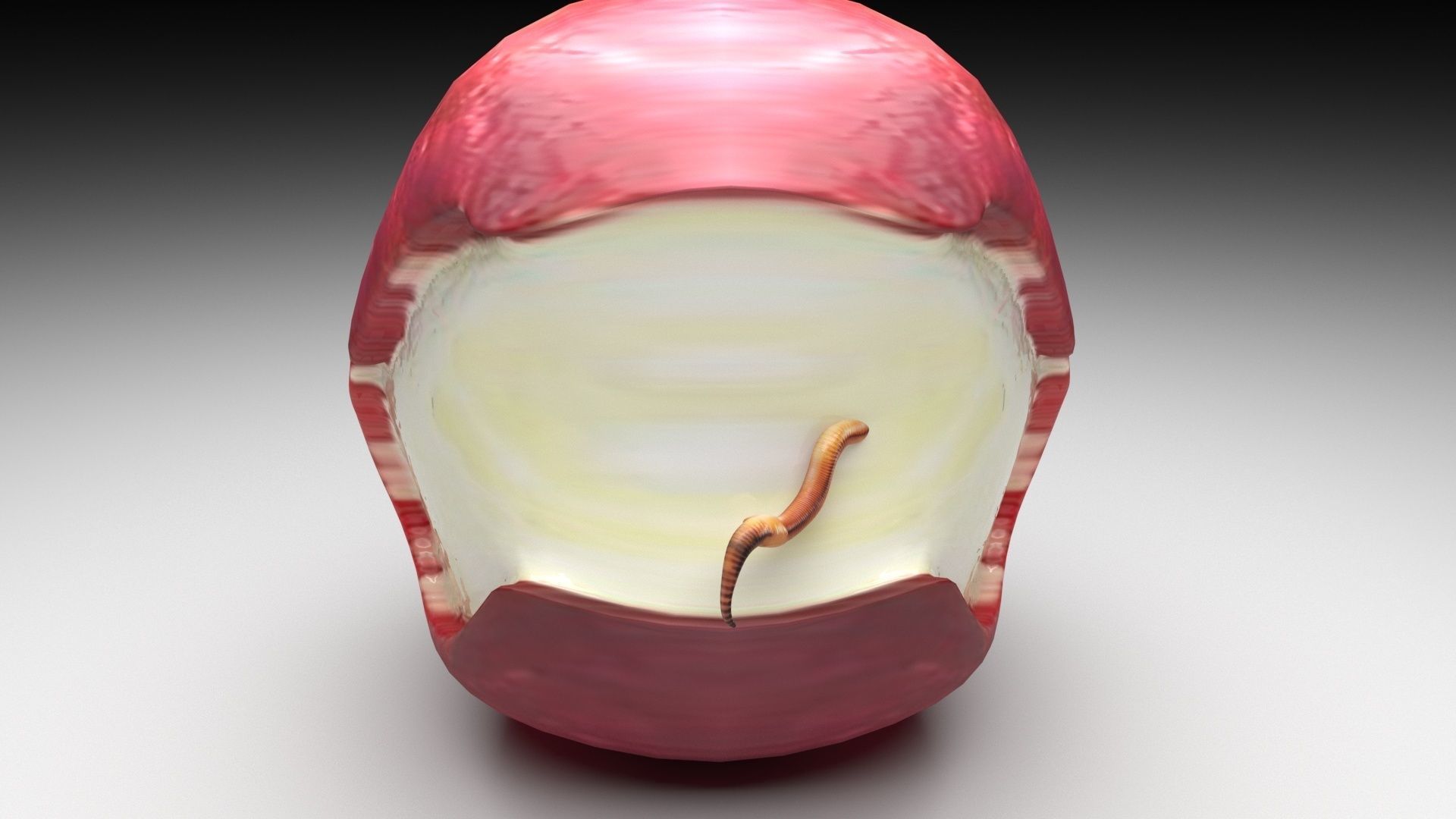 Worm In Apple 3D model | CGTrader