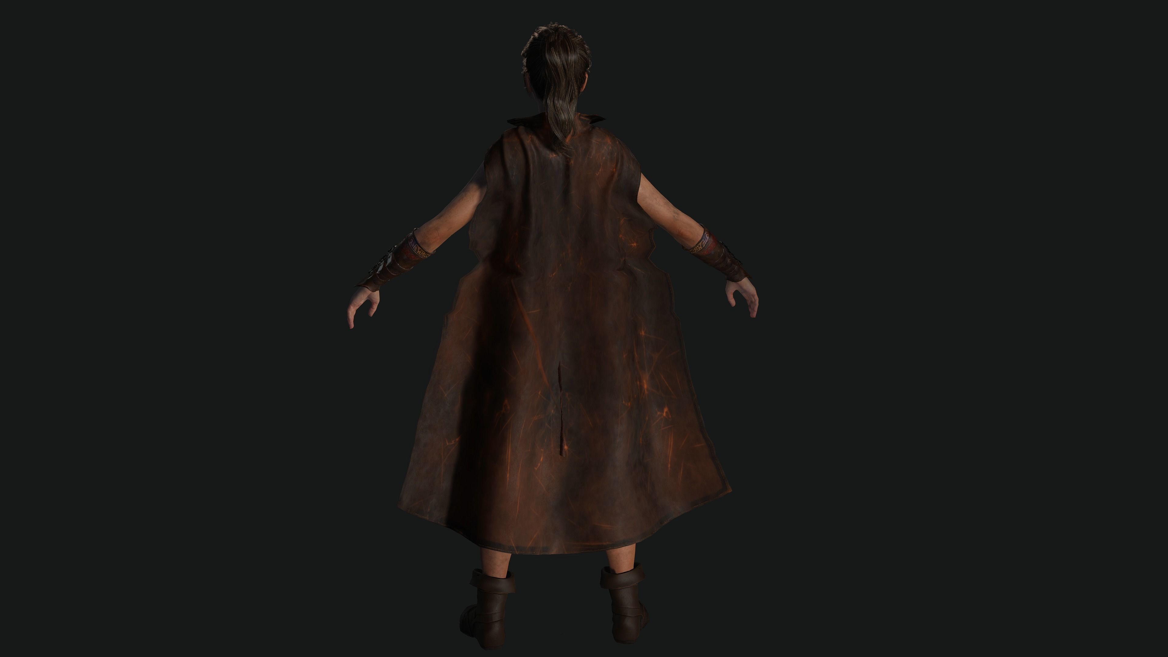 3D model AAA 3D FANTASY FEMALE WARRIOR - KNIGHT CHARACTER VR / AR / low ...