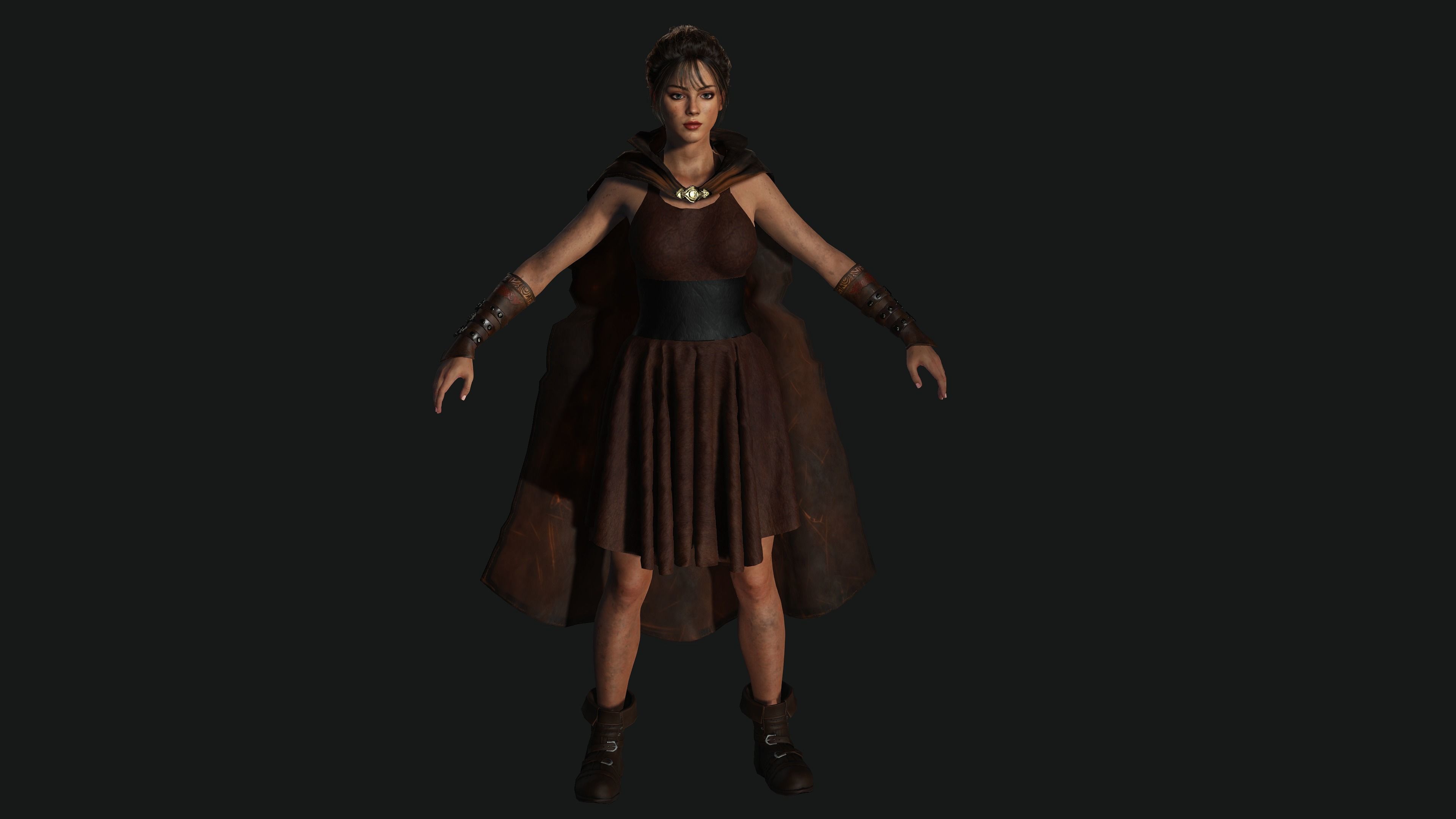 3D model AAA 3D FANTASY FEMALE WARRIOR - KNIGHT CHARACTER VR / AR / low ...