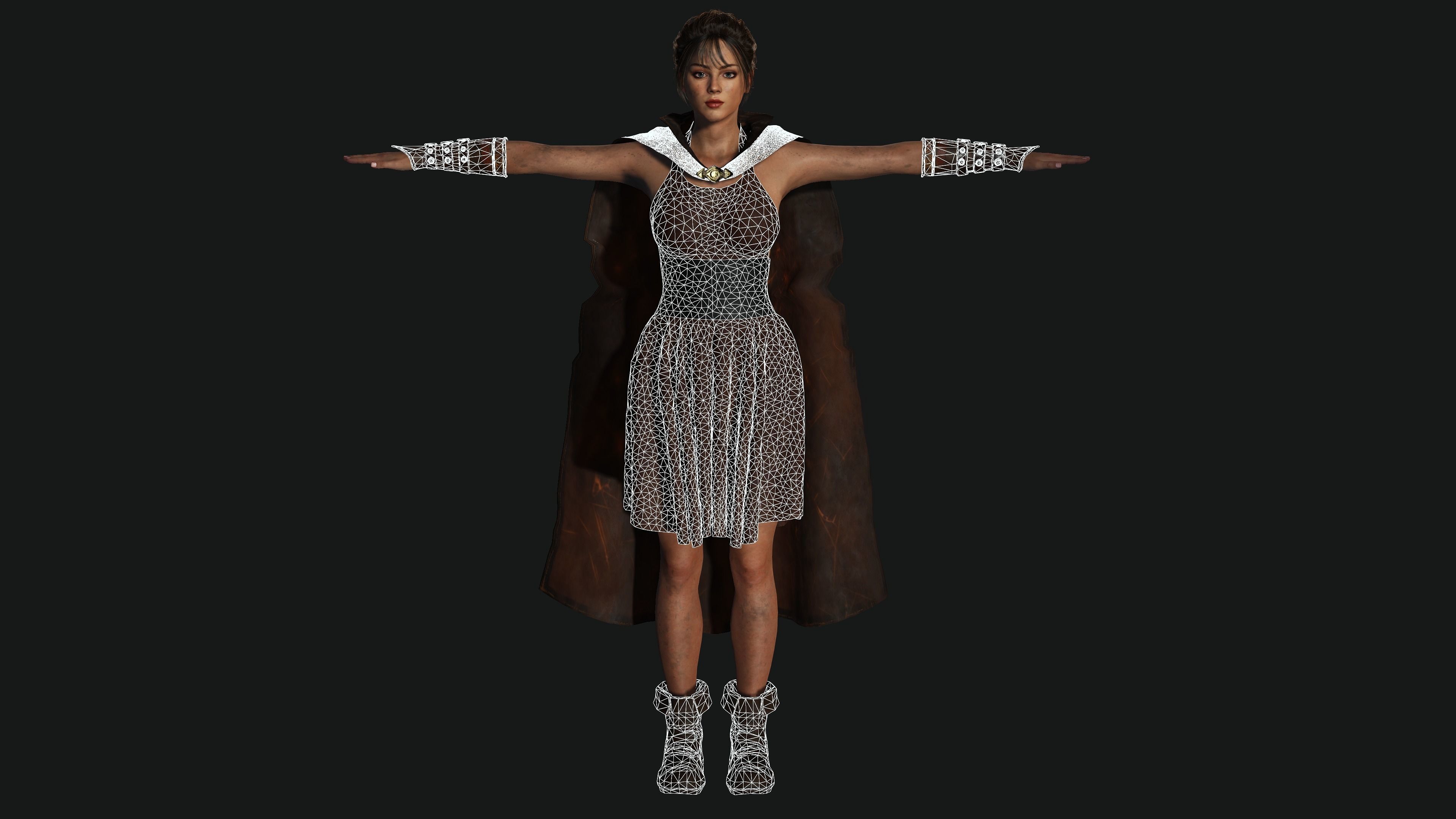 3D model AAA 3D FANTASY FEMALE WARRIOR - KNIGHT CHARACTER VR / AR / low ...