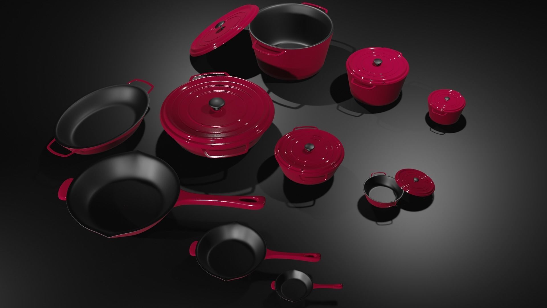 cast iron cookware 3D model | CGTrader