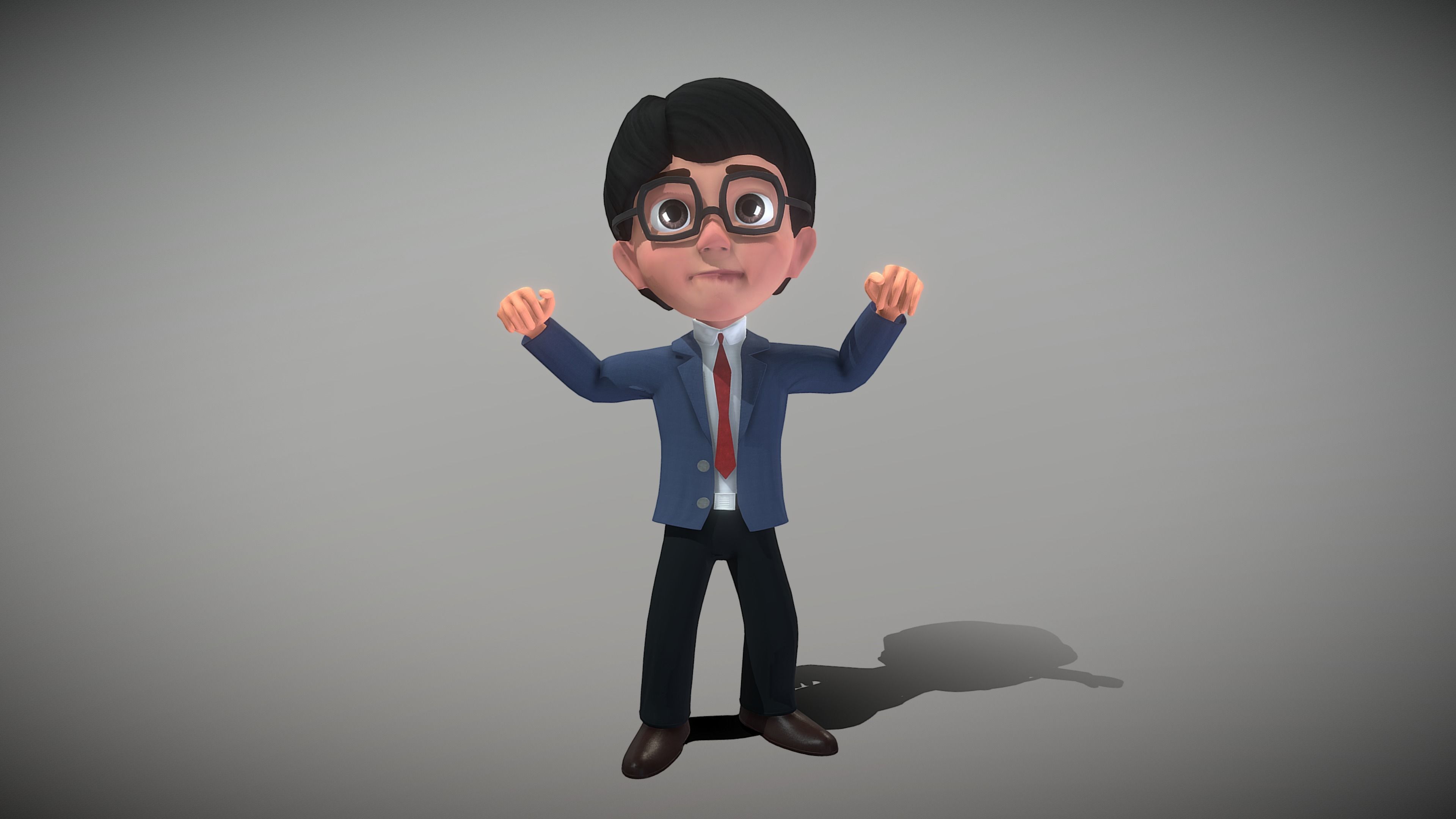 Cartoon Young Man 3D model animated rigged | CGTrader