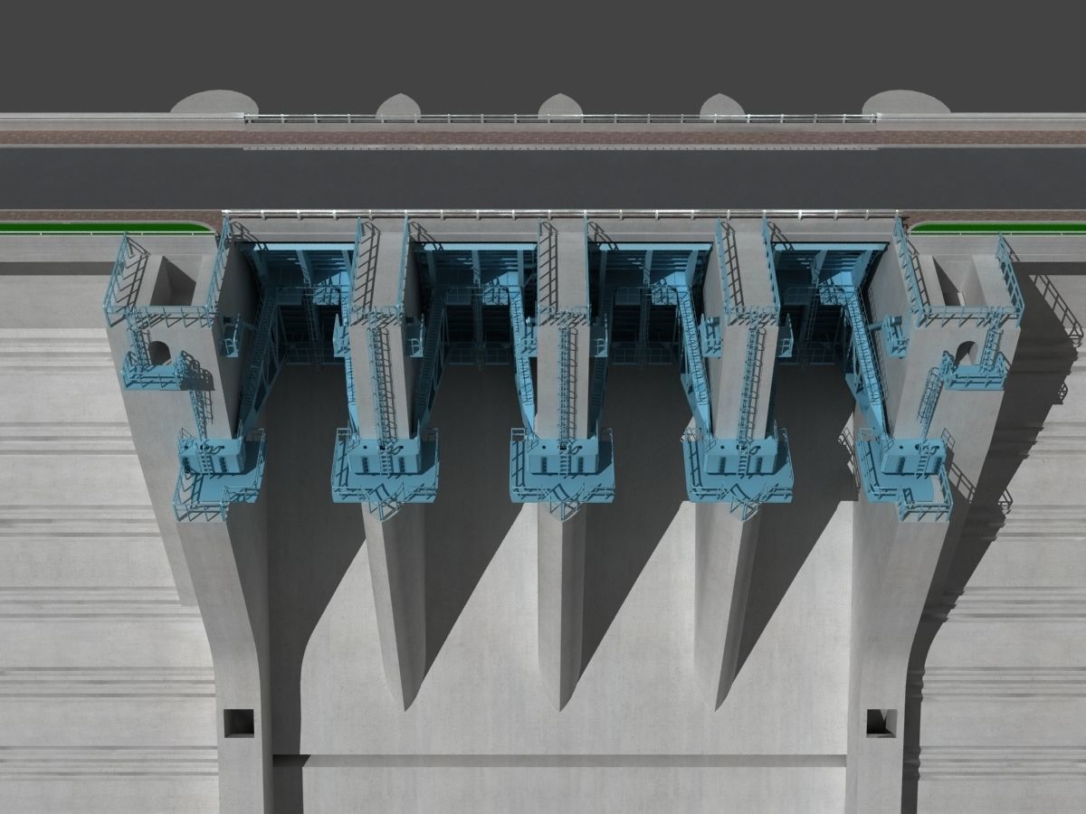 3D Dam Sluice gate 3D model | CGTrader