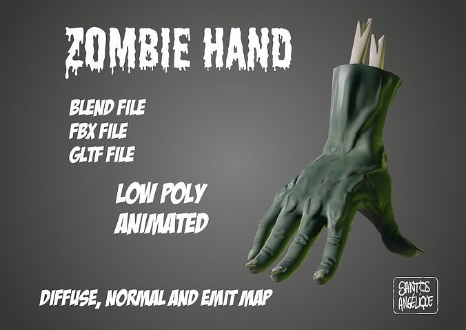 3D model Zombie hand VR / AR / low-poly | CGTrader