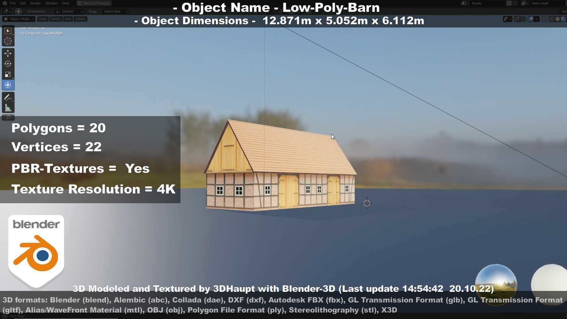 3D model Half-Timbered Barn VR / AR / low-poly | CGTrader