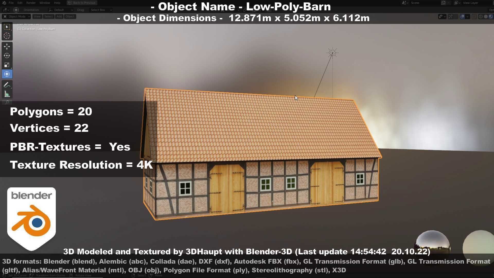 3D model Half-Timbered Barn VR / AR / low-poly | CGTrader