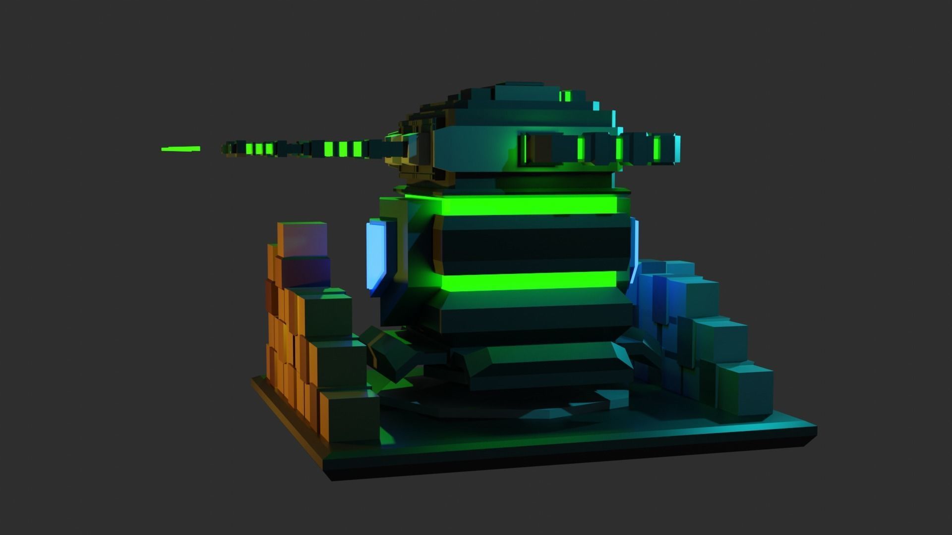Laser turret for game free VR / AR / low-poly 3D model | CGTrader