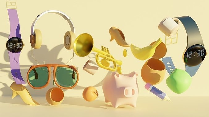 3D model Basic 3D Object Floating 3D Model - Low Poly VR / AR / low ...