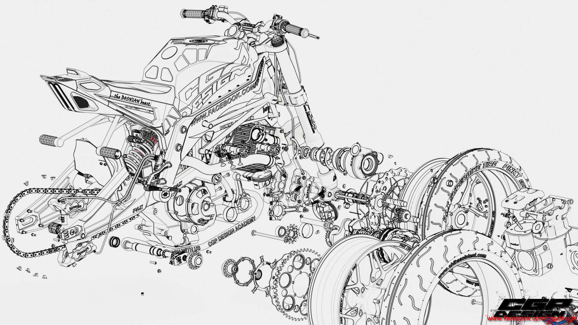 PINK RACE BIKE 3D model | CGTrader