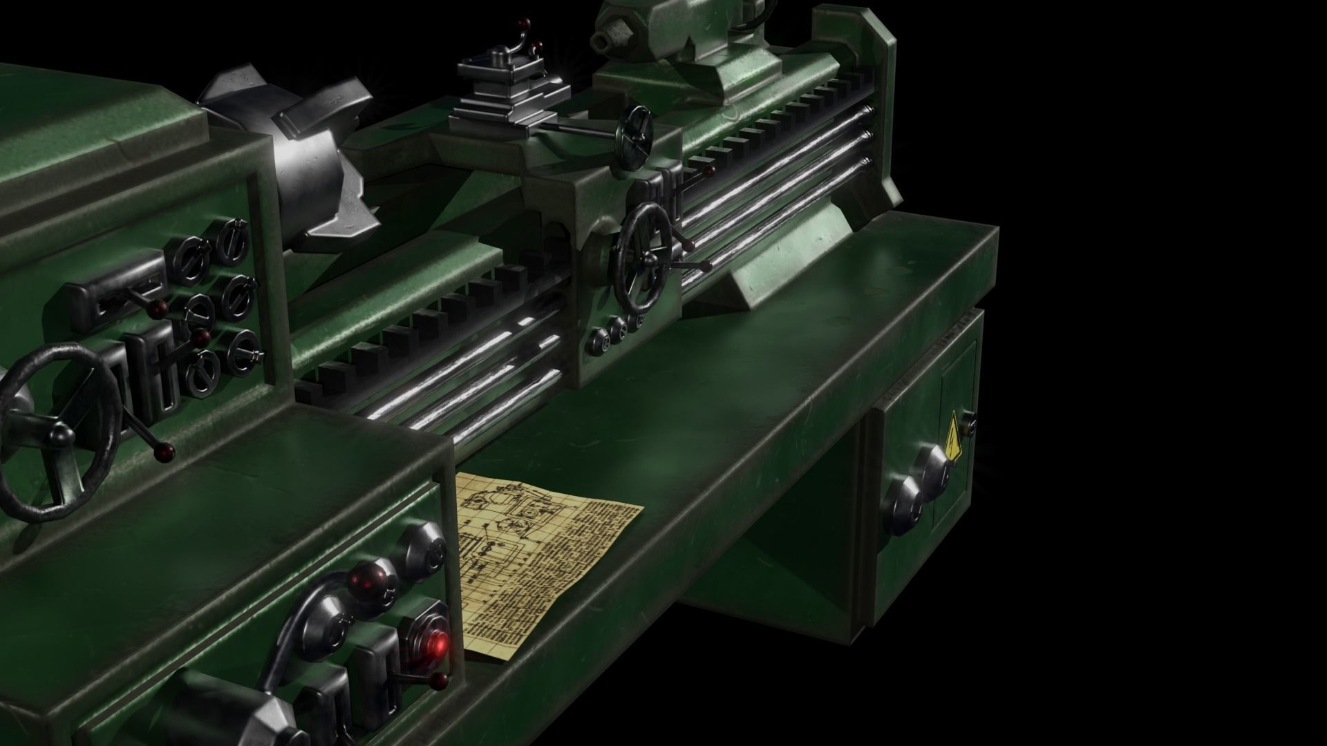 Game model of the Old Lathe free VR / AR / low-poly 3D model | CGTrader