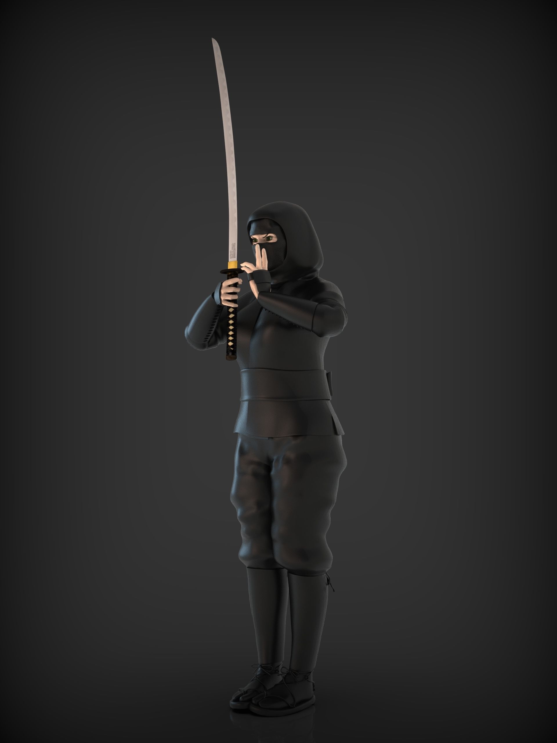 NINJA WOMEN WITH KATANA 3D model | CGTrader