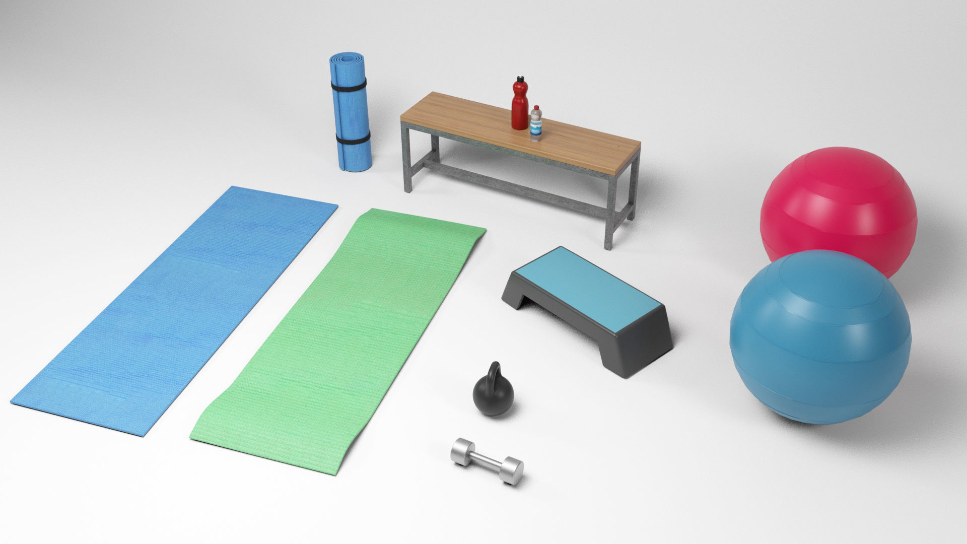 3D model Fitness Props VR / AR / low-poly | CGTrader