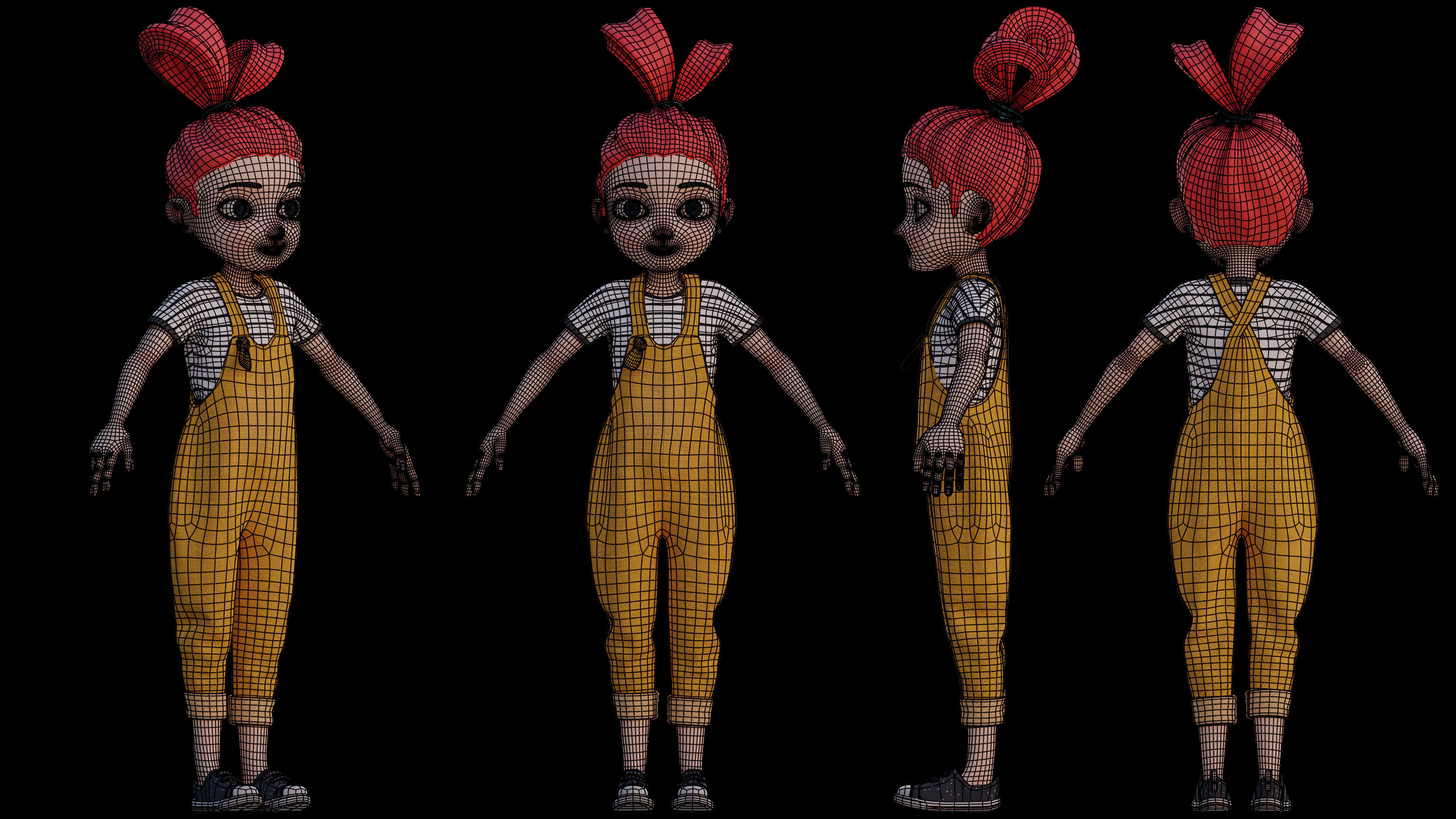 cartoon girl 3D model rigged | CGTrader