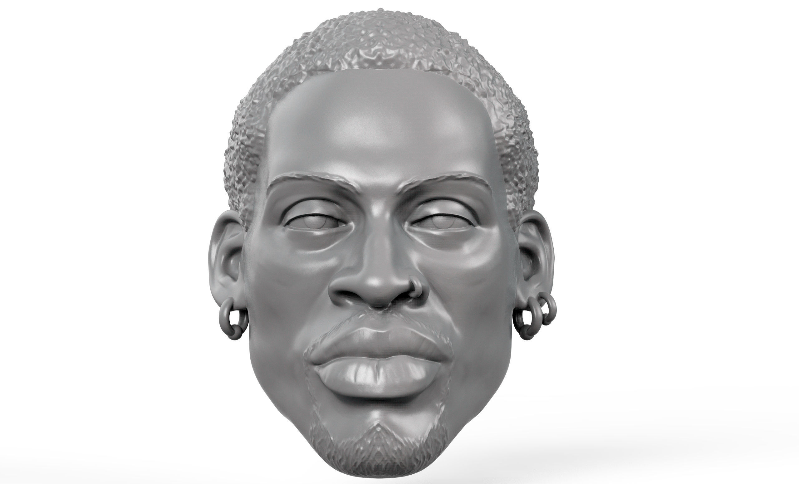 Dennis Rodman 3D printable action figure portrait 3D model 3D printable ...