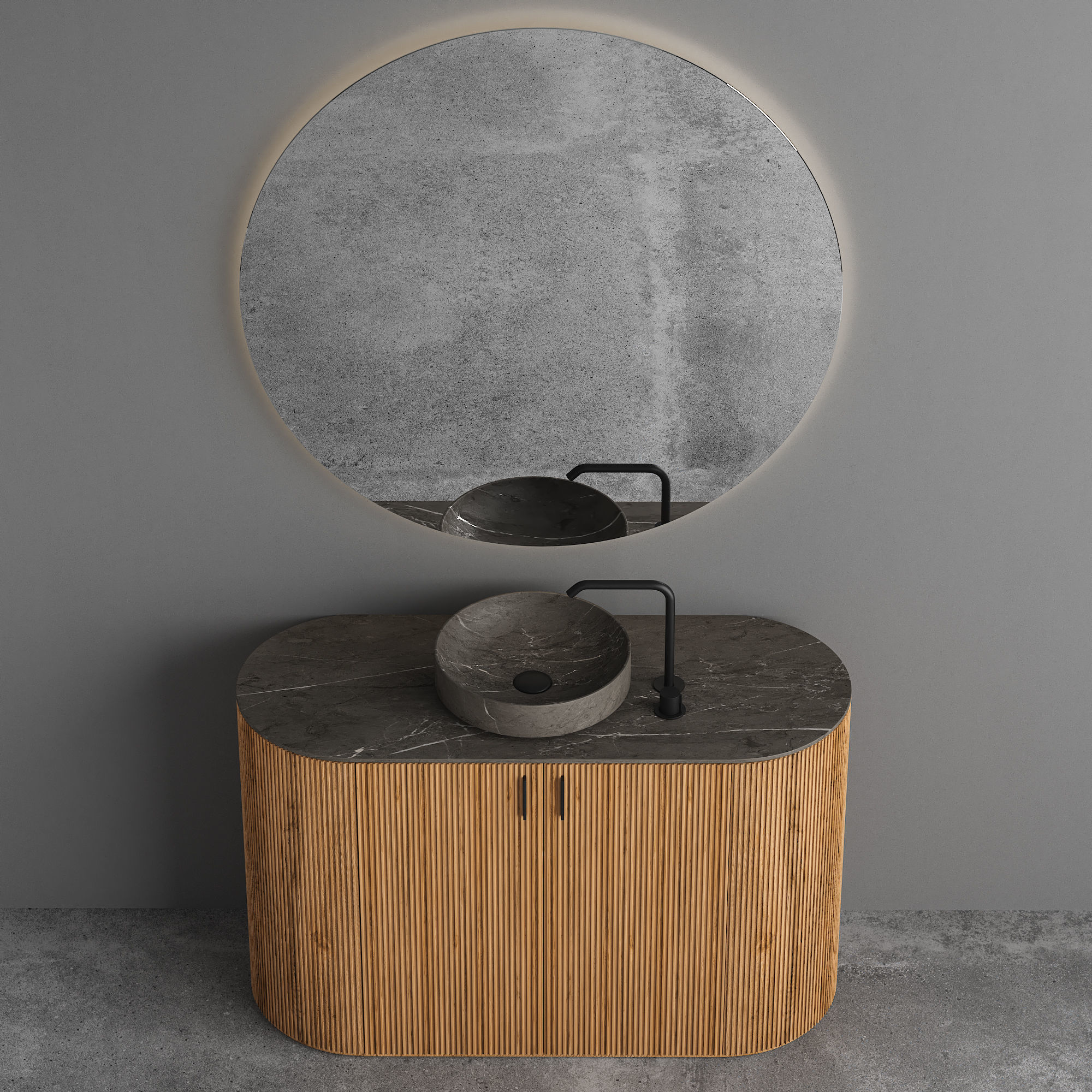 Inbani Grate Round Furniture Unit- Set 2 3D model | CGTrader