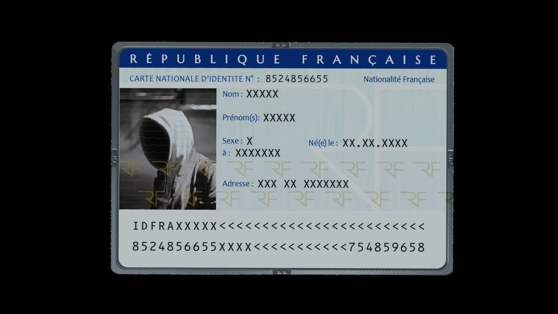 3D model French identity card CNI VR / AR / low-poly | CGTrader