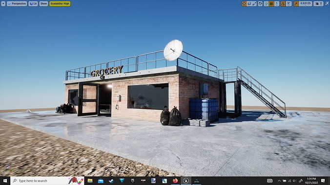 3D model Unreal 4 Abandoned Post Apocalyptic Old Store Environment VR ...