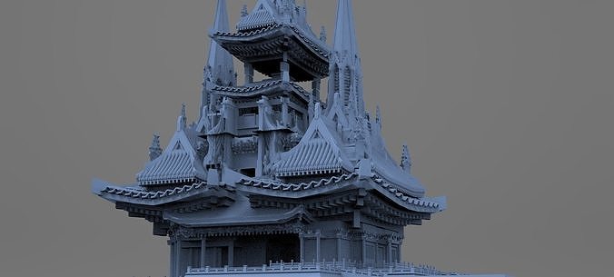 General Warlord Temple grand Tower 6 3D model | CGTrader