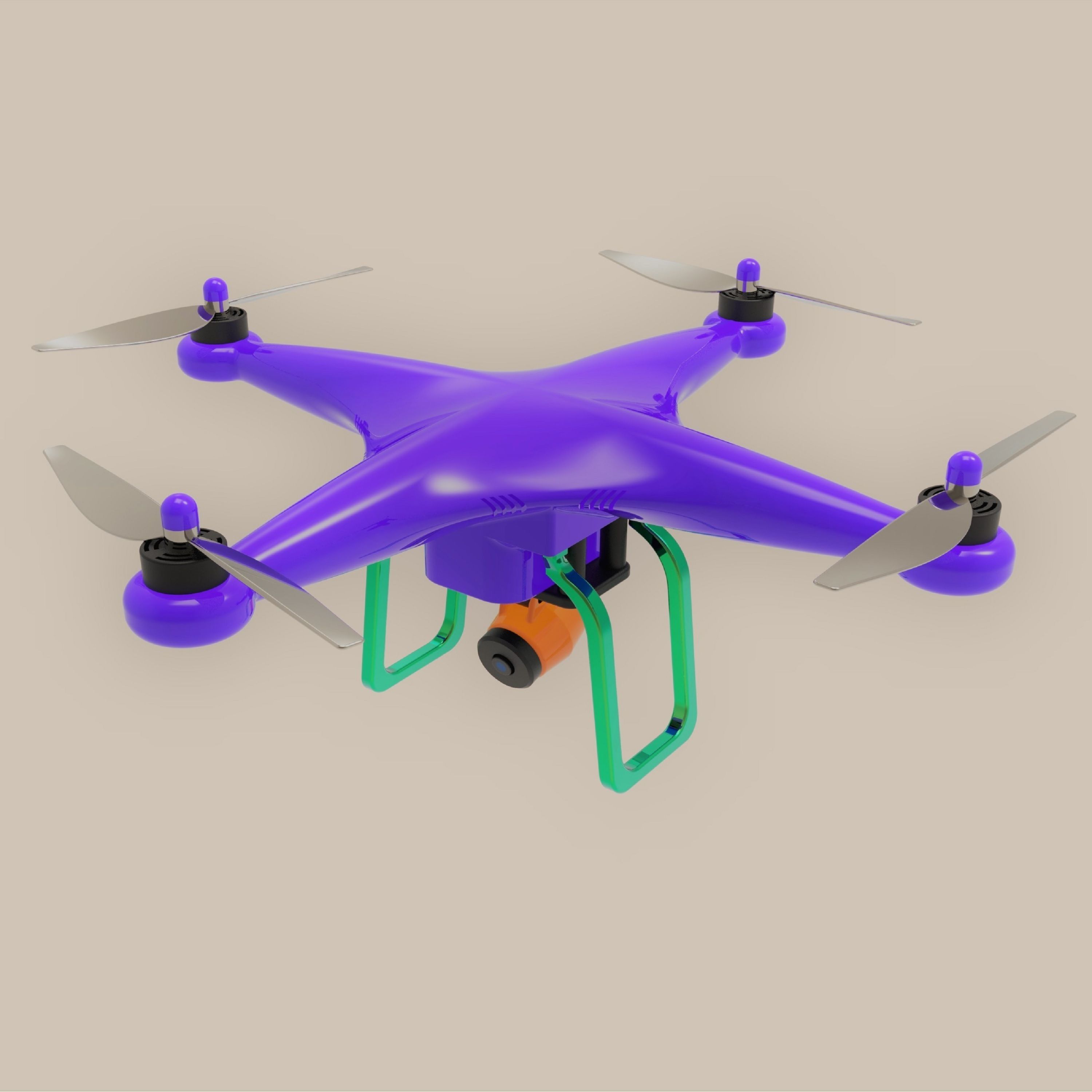3D model Drone Quadcopter VR / AR / low-poly | CGTrader