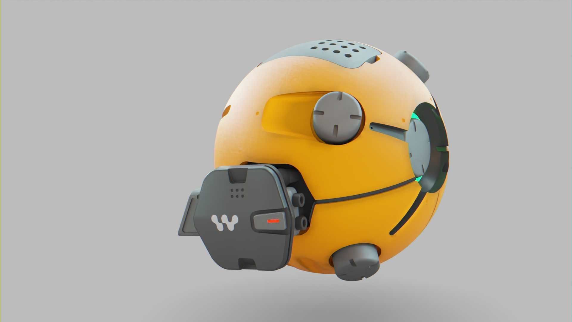 BALL DROID F-100 RIGGED 3D model rigged | CGTrader