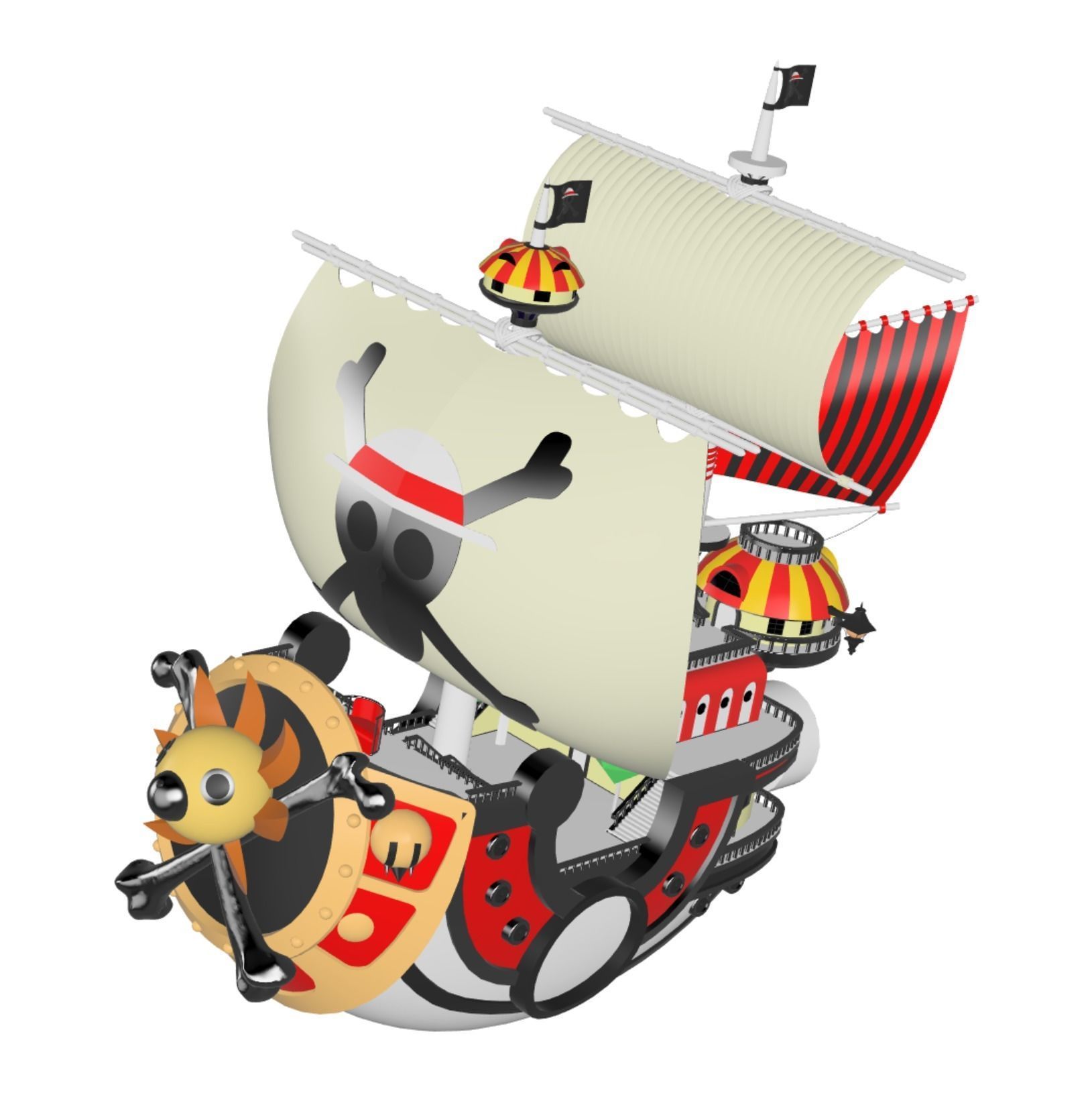 Thousand Sunny go one piece mugiwara 3D model 3D printable | CGTrader