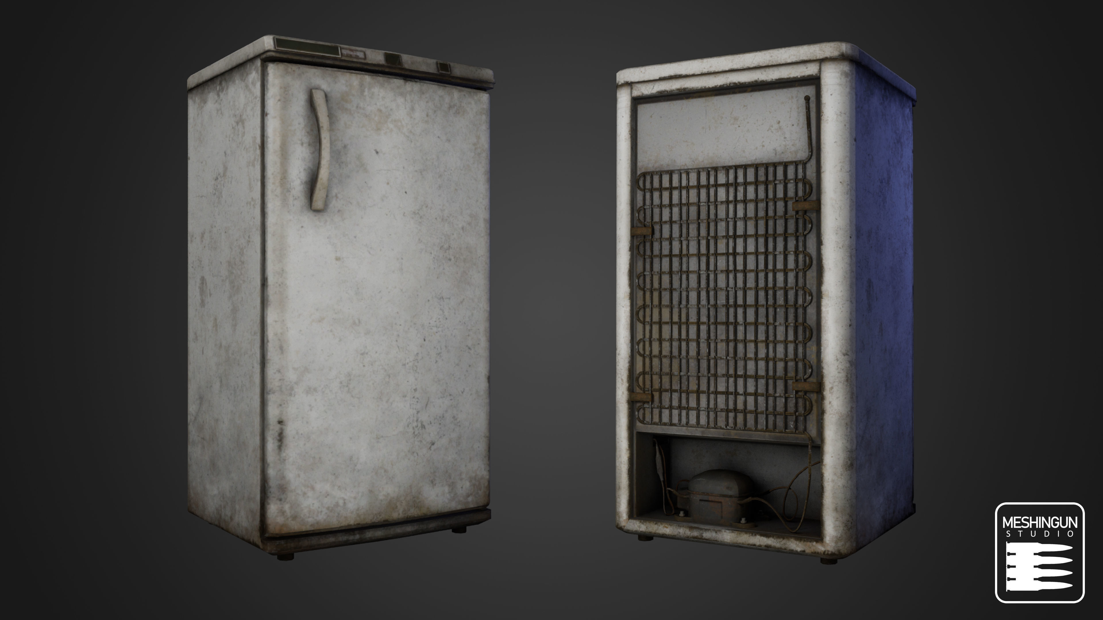 3D model Dirty Fridge Set VR / AR / low-poly | CGTrader