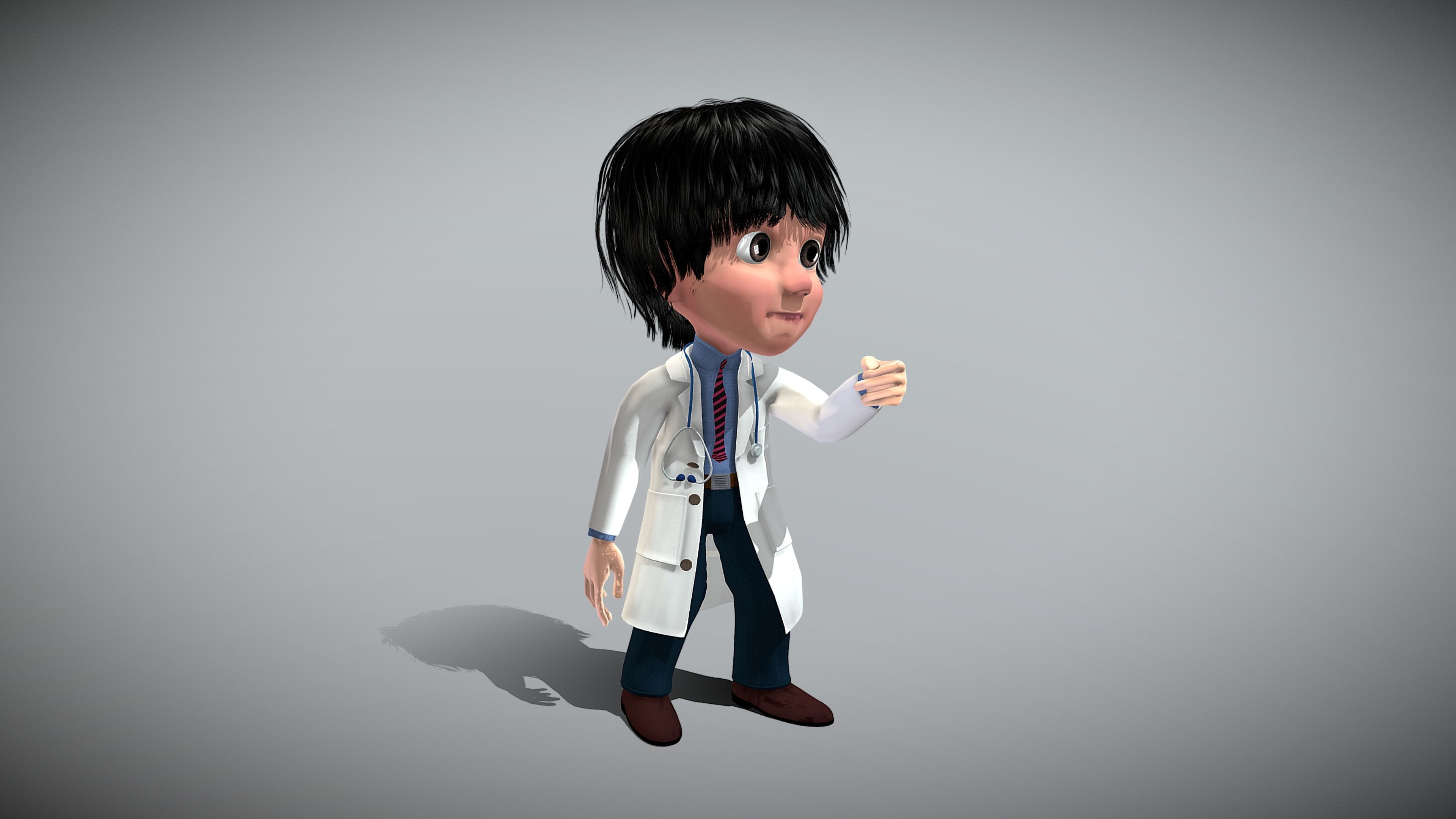 Cartoon Doctor 3D model animated rigged | CGTrader