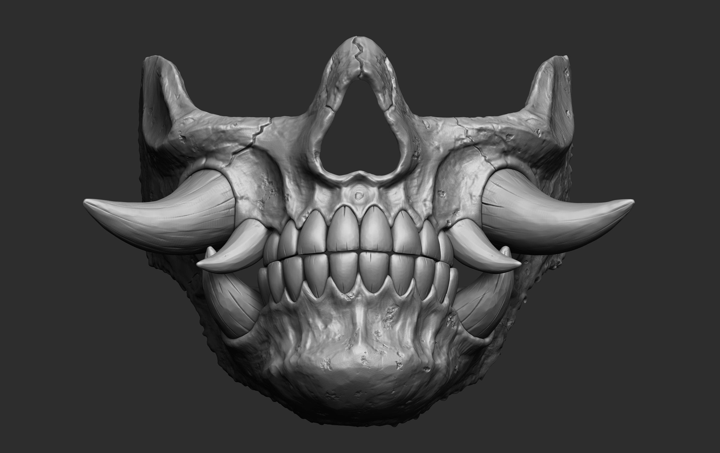 Hannya Scull half mask Oni mask 3D model 3D printable | CGTrader