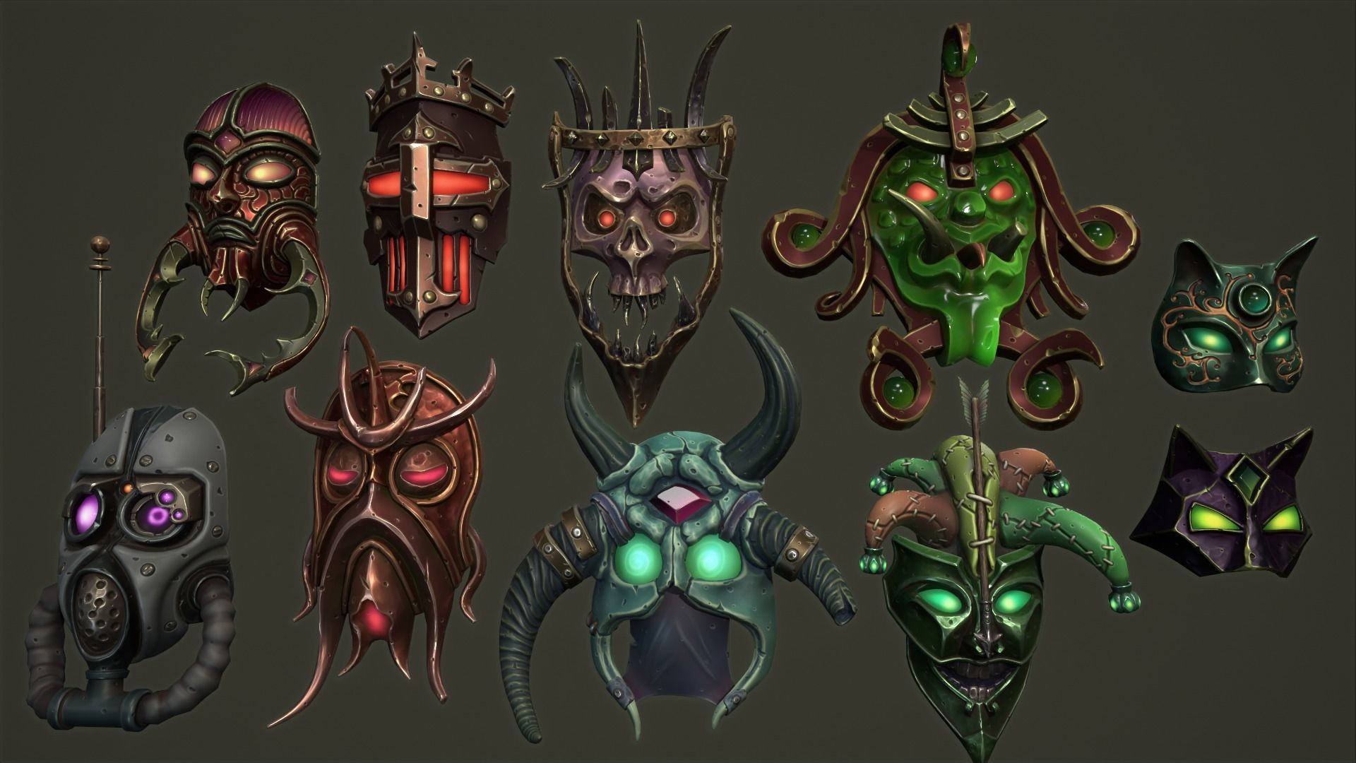 3D model Fantasy masks 2 VR / AR / low-poly | CGTrader