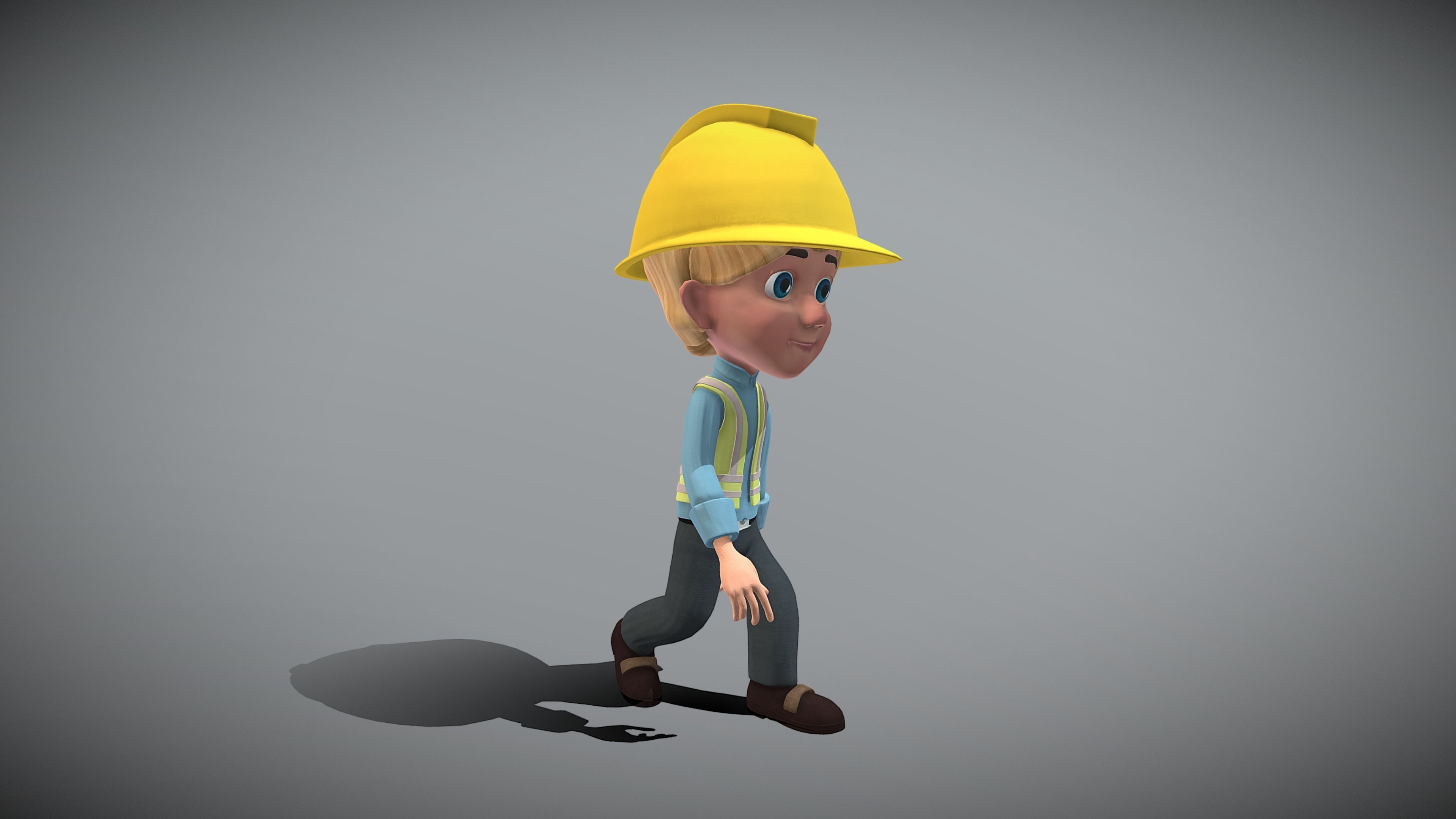 3D model Cartoon Worker VR / AR / low-poly rigged animated | CGTrader