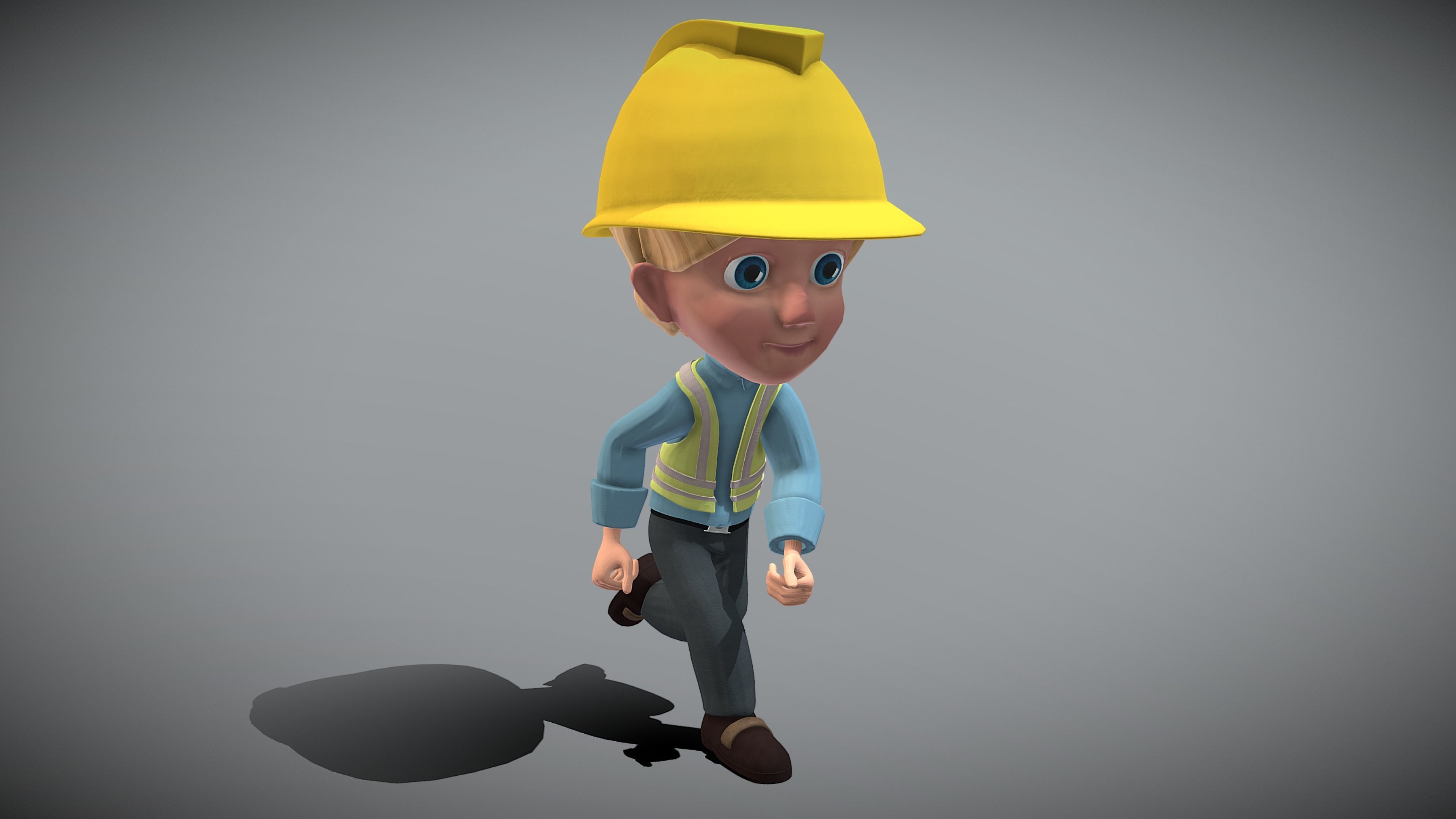 3D model Cartoon Worker VR / AR / low-poly rigged animated | CGTrader