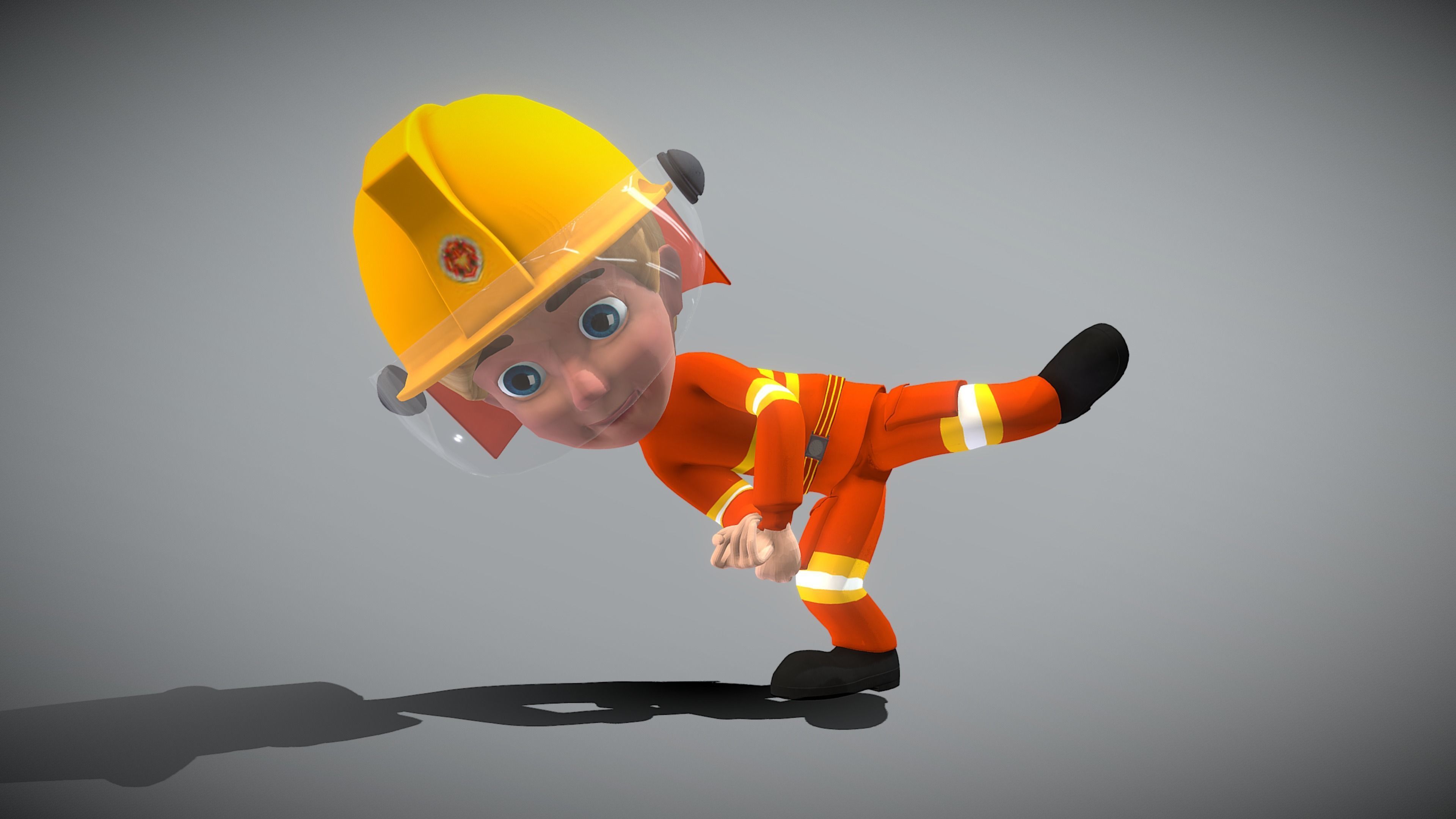 3D model Cartoon Fireman VR / AR / low-poly rigged animated | CGTrader