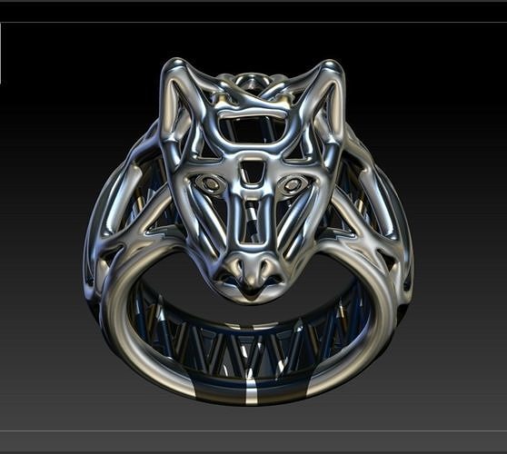 wolf ring 3D model 3D printable | CGTrader