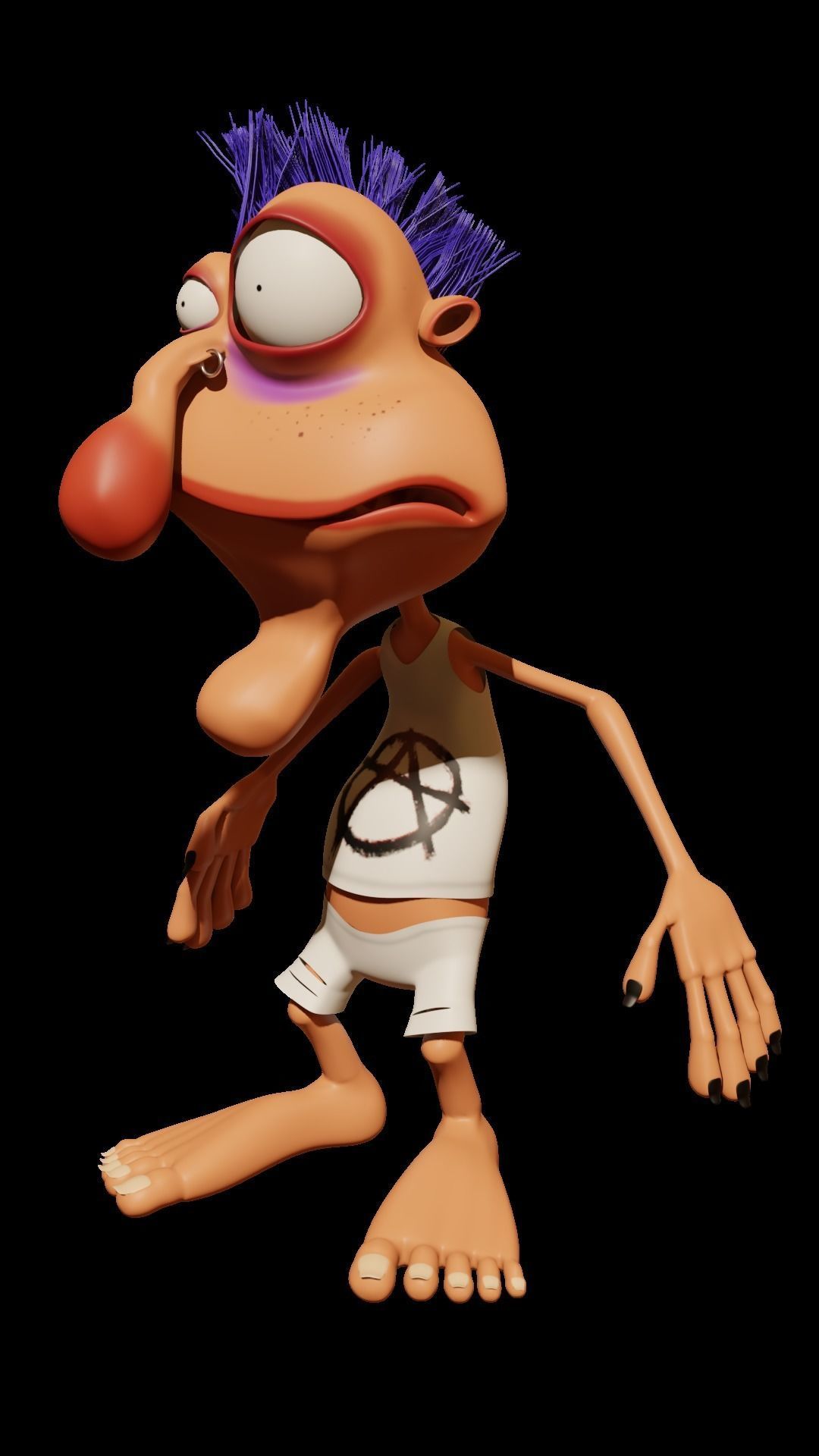 punk man 3D model animated rigged | CGTrader