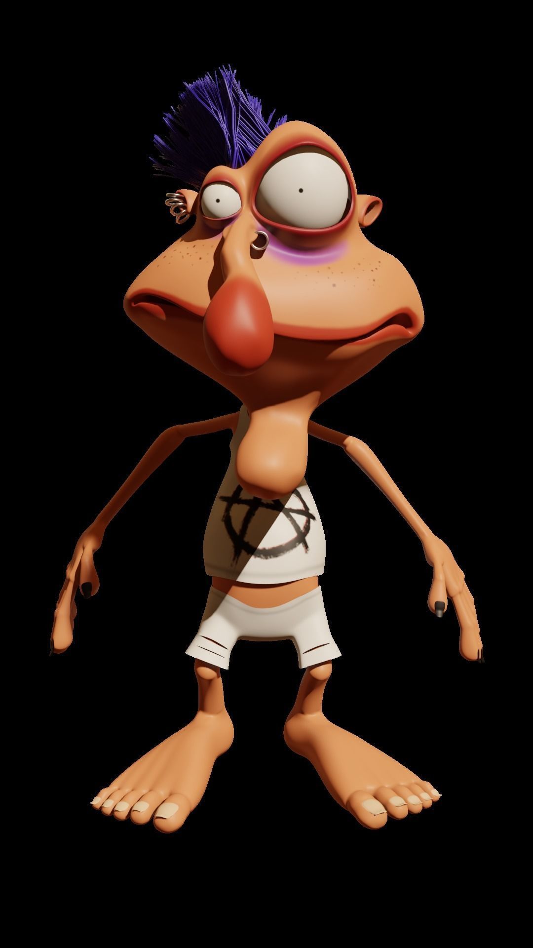 punk man 3D model animated rigged | CGTrader