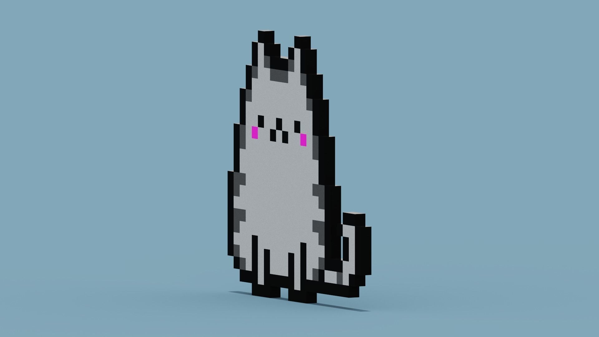3D model Pixel Cat VR / AR / low-poly | CGTrader
