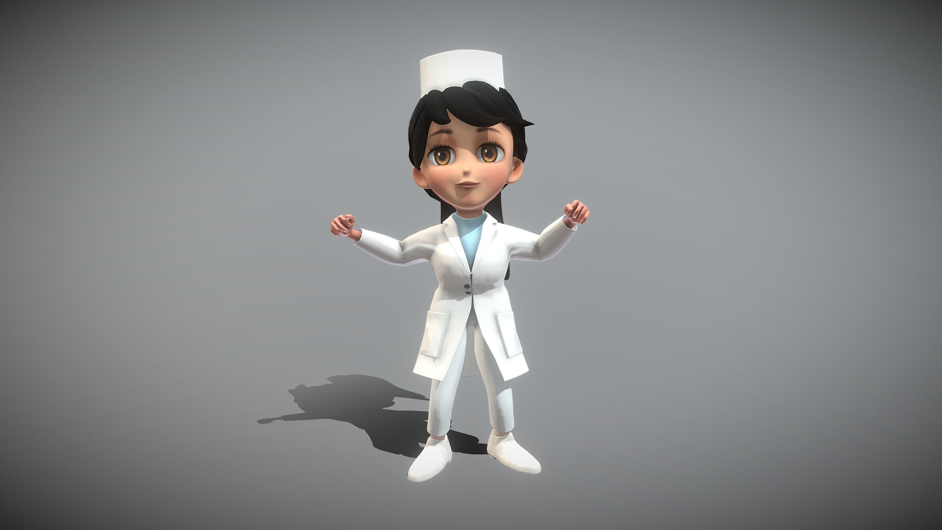 3D model Cartoon Nurse VR / AR / low-poly rigged animated | CGTrader