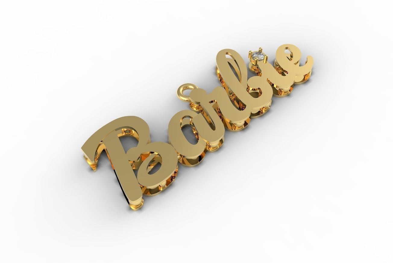 Barbie name plate 3D model 3D printable | CGTrader