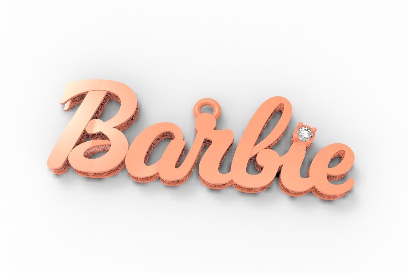 Barbie name plate 3D model 3D printable | CGTrader