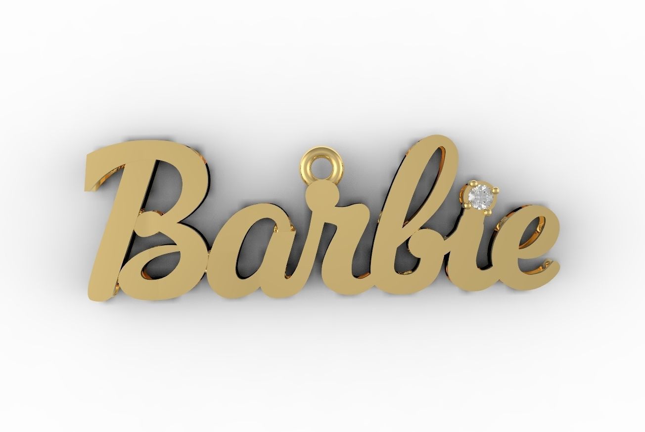 Barbie name plate 3D model 3D printable | CGTrader