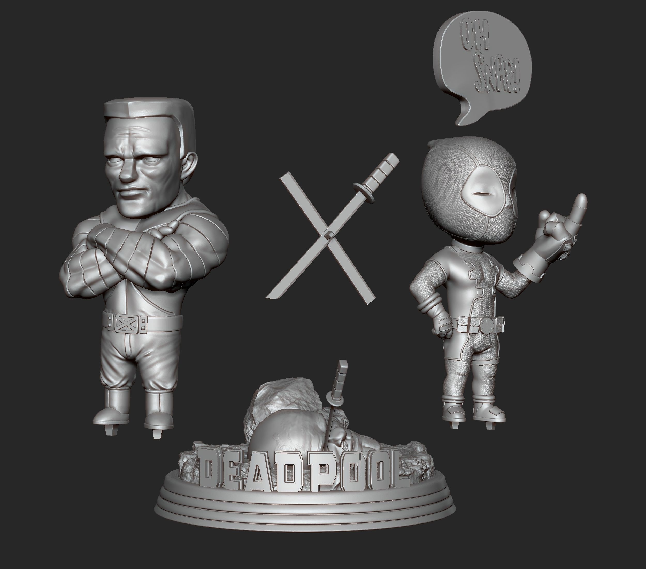 Marvel Deadpool Chibi 3D print model 3D model 3D printable | CGTrader
