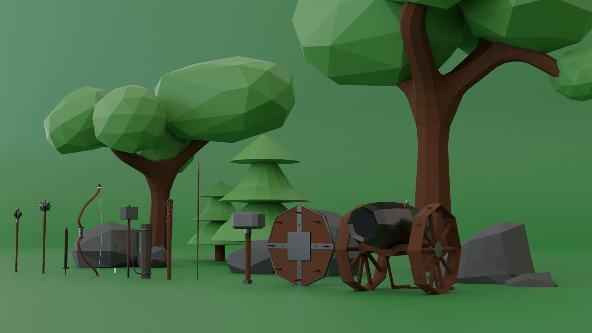 3D model Medival weapons pack VR / AR / low-poly | CGTrader