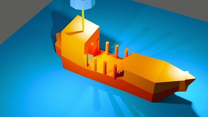 low poly ship model free 3D model | CGTrader