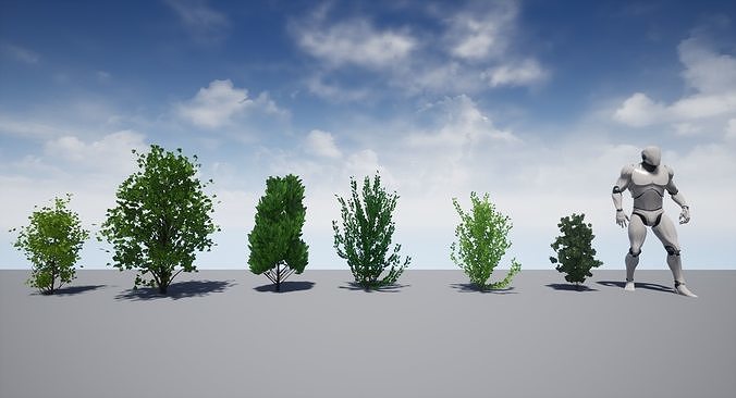 3D model UE4 - Trees and Bushes Game Ready Fully UE4 Project VR / AR ...